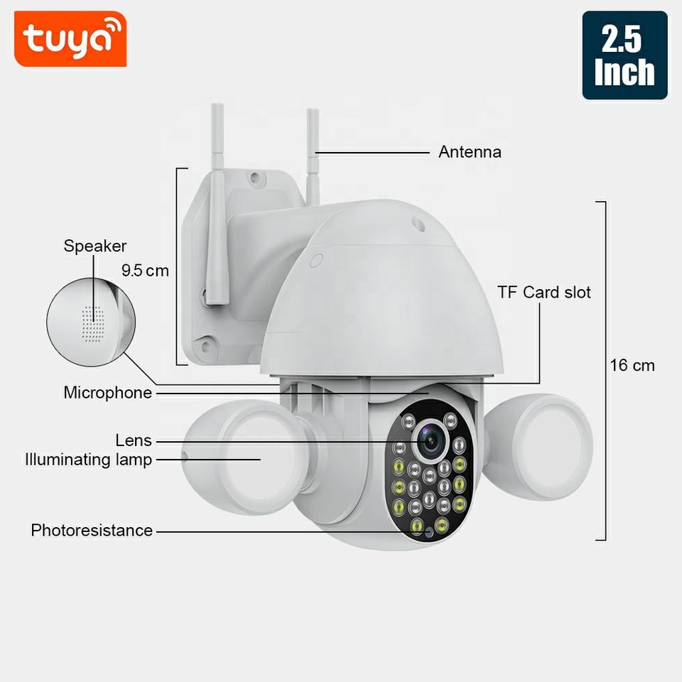 Tuya OEM 3MP Dual Lighting Smart Wireless IP Camera Two-Way Audio Night ...