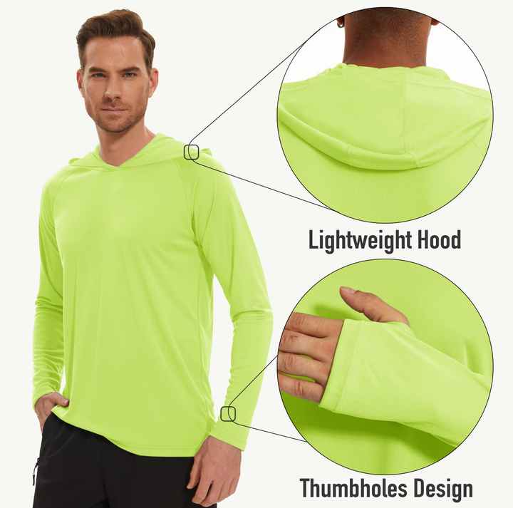 Hooded UV Sun Protection T-Shirt for Men - UPF 50+