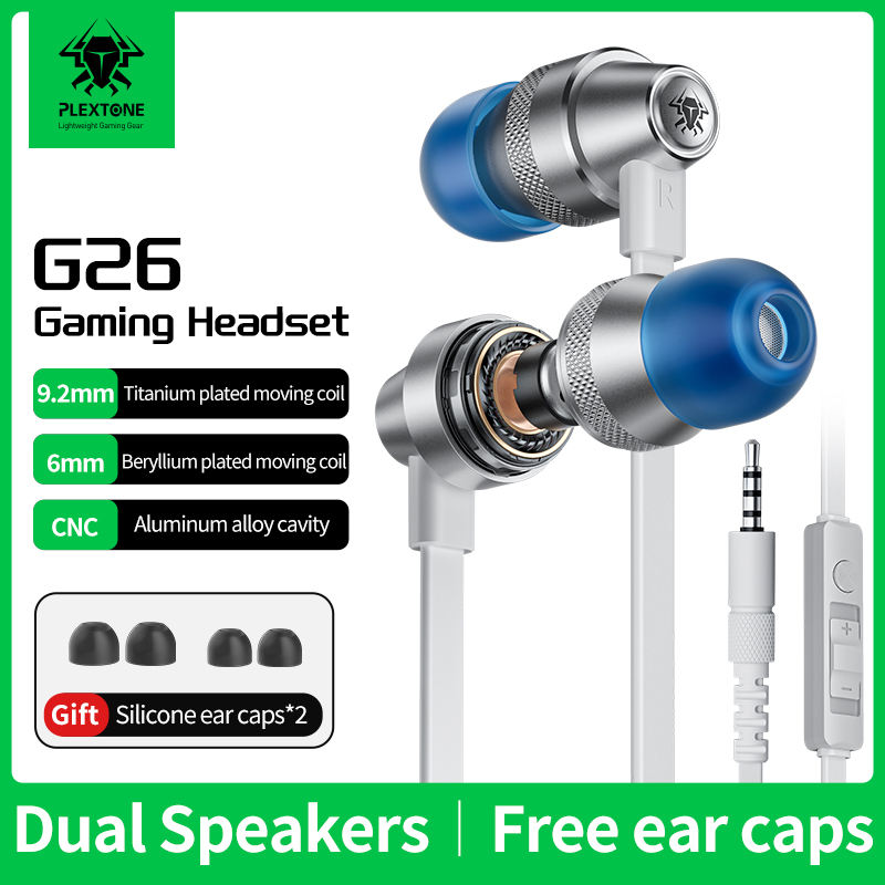 PLEXTONE G26 In-Ear Gaming Earphone - 3.5mm Wired Headphones with Dual ...