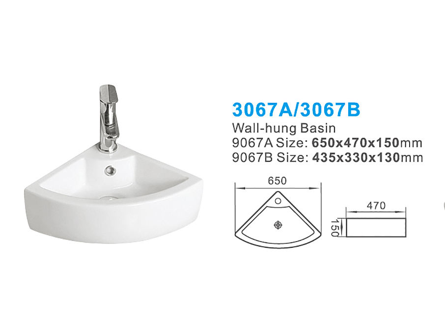 Modern Triangular Ceramic Washbasin Wall-Hung Bathroom Sink Toilets ...