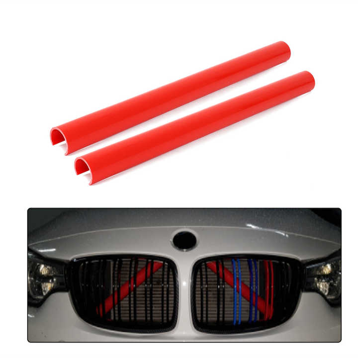 2PCS Sport Front Grille Trim Strips Car Cover Frame Sticker for BMW F20 ...