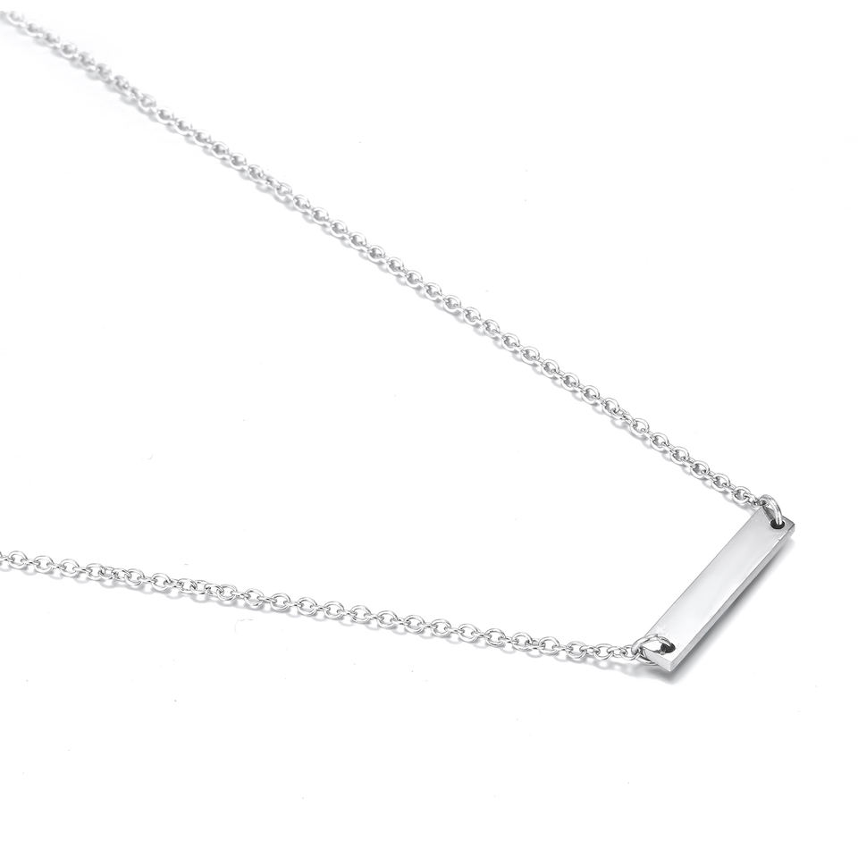 EManco Trendy Geometric Minimalist Horizontal Bar Link Chain Necklace ...