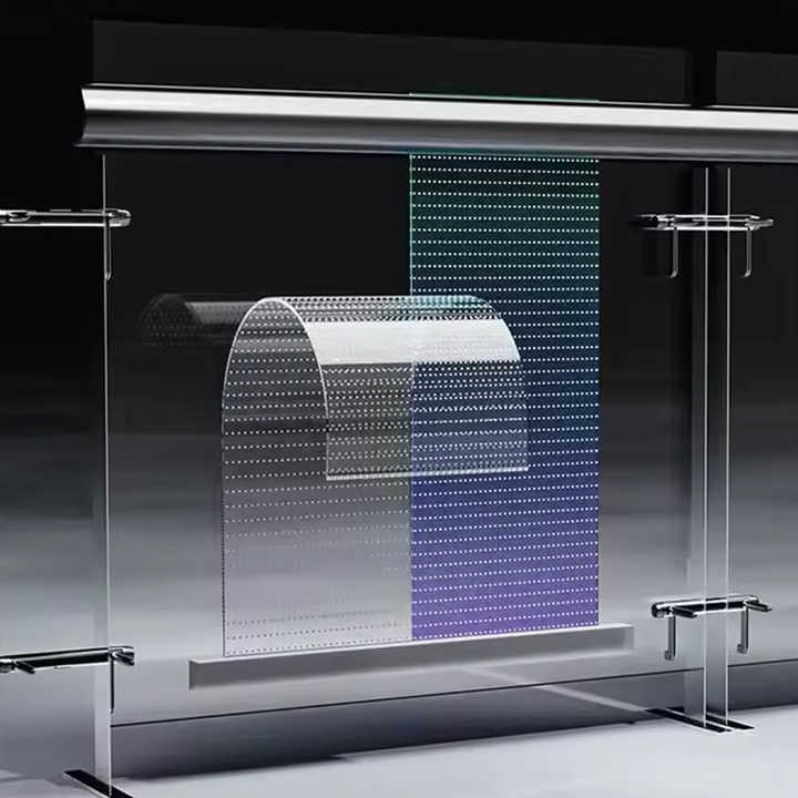 P6 Outdoor Flexible Transparent LED Film Display Video Glass Wall