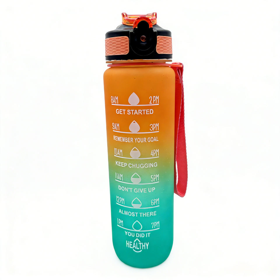 Food Grade Tritan Plastic BPA Free Motivational Reusable Gym 32oz ...