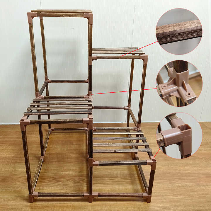 Extra Large Indoor/Outdoor Wood Rack Shelf Tall Plant Stand for Indoor ...