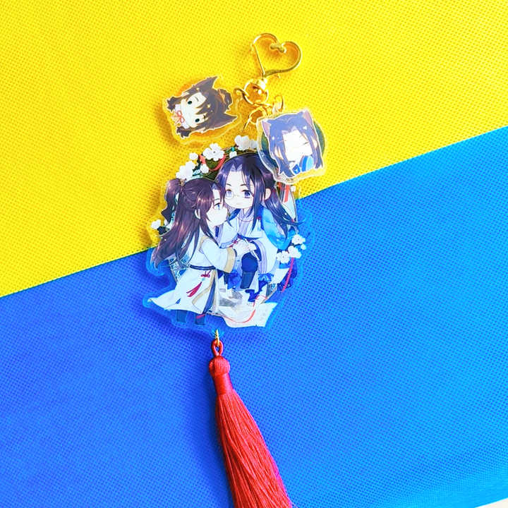 Custom Clear Acrylic Keychain Cute Anime Tassel Pendent Transparent ...