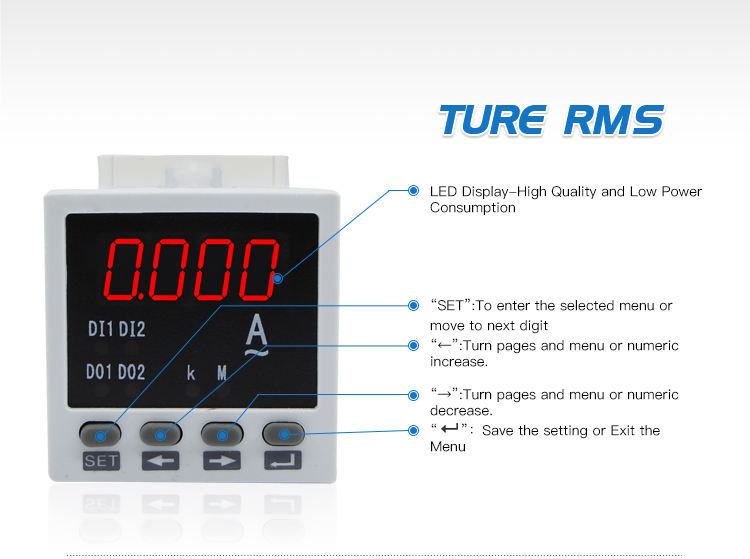 Ampere Indicator Single Phase CN-AA81 AC Current Ammeter Products from ...
