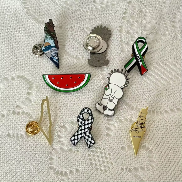 Custom Enamel Palestine Map Pin Badge with Gold Plating & OEM