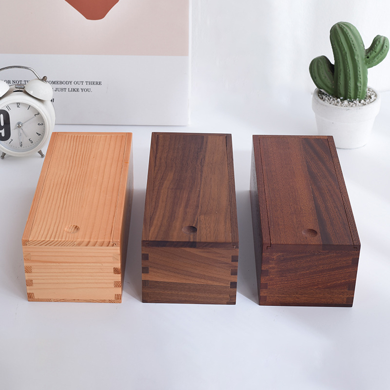 Sliding Lid Wooden Box - Elegant Storage Solutions