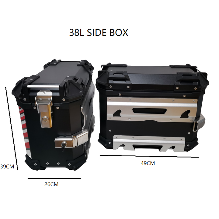 ZHUITU 38L Side Boxes - Durable Motorcycle Panniers
