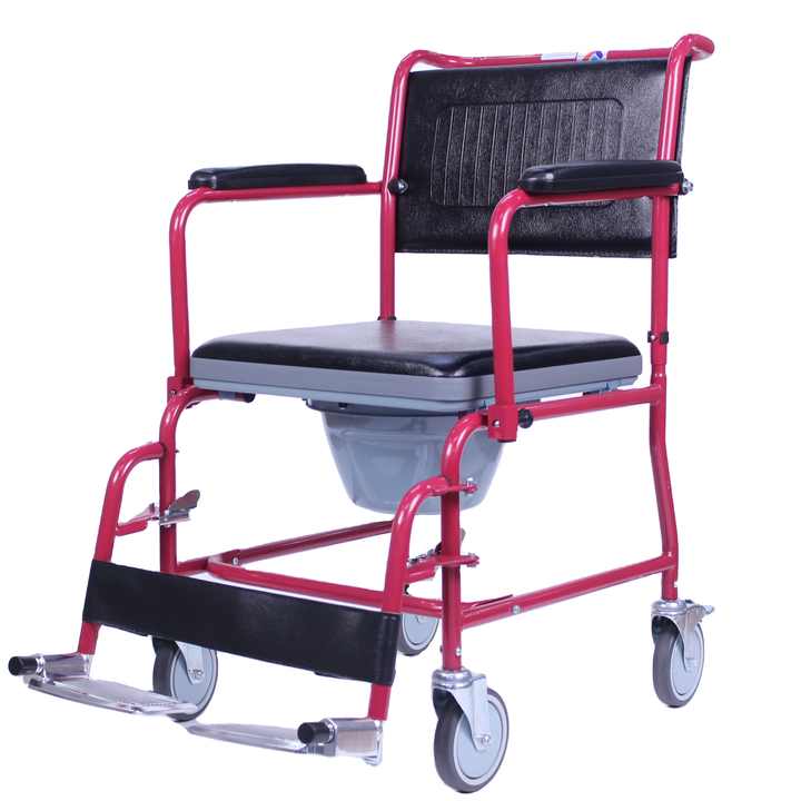 DY02692E Commode Chair - Portable Folding Wheelchair for Bathrooms