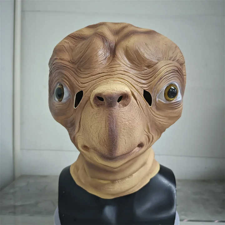 ET Alien Latex Mask - Cute Scary Full Head Halloween Mask ...