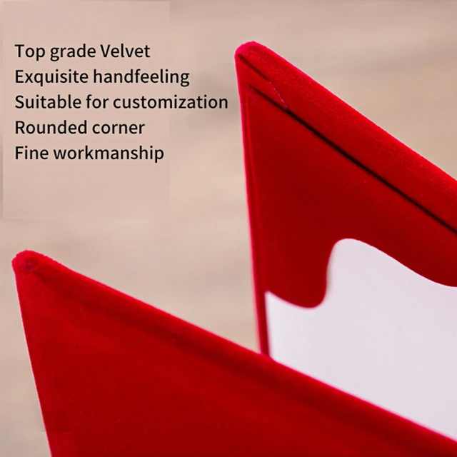 Custom A4 File Red Velvet Certificate Holder - Premium Gold Border