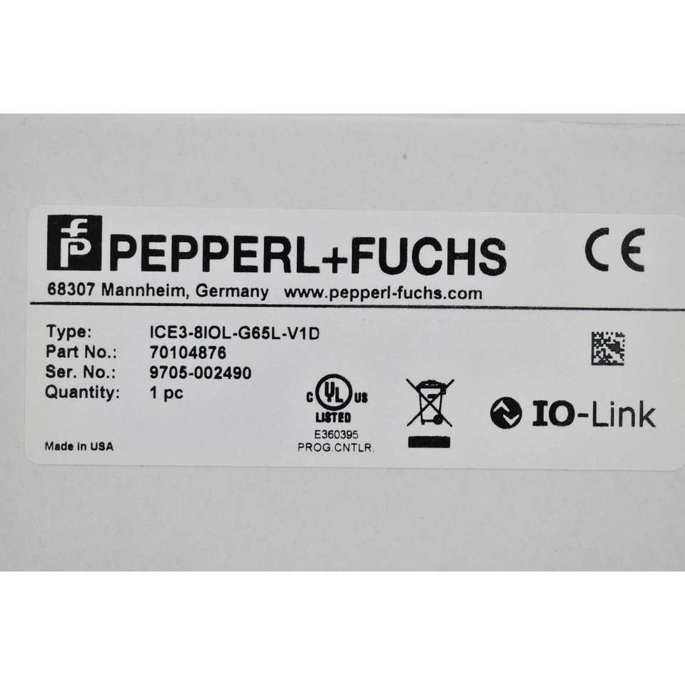 Pepperl+Fuchs IO-Link Fieldbus Module ICE3-8IOL-G65L-V1D (70104876 ...