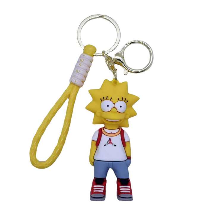 Super Cute Cartoon Simpsons Family Story Keychain Pendant Cool Car Key ...