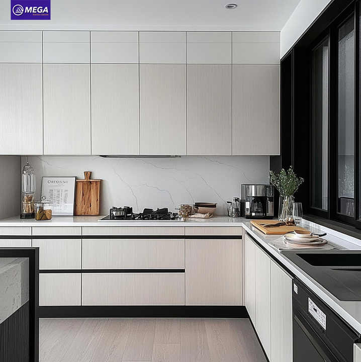 MEGA 2025 High Gloss White Lacquer Readymade Assembled RTA Kitchen ...