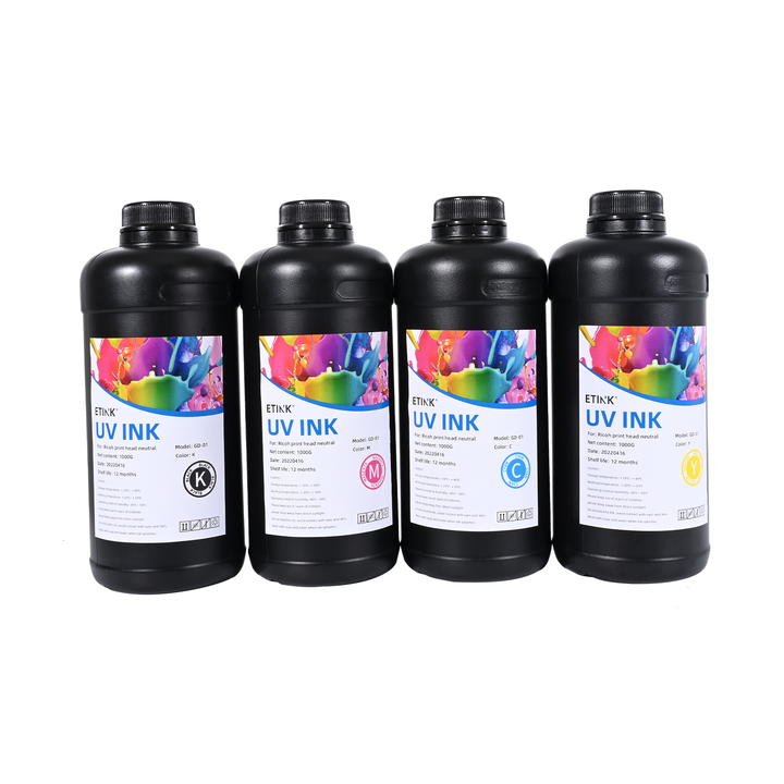 ETINK UV LED Ink Car Sticker LED Curable Digital Printing for Epson Konica Printers-1000g Bottle ...