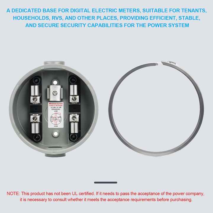 100A Electric Circular Energy Meter Base/Wall-Mounted Electric Meter ...