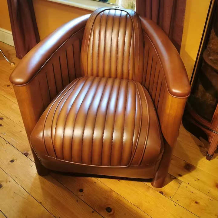 Foshan Antique Wood Tomcat for Aviator Chair - Genuine Leather