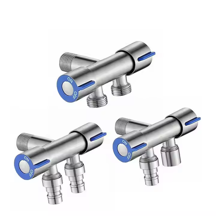 Two-Way Stainless Steel Shattaf Faucet Handle Valve T-adapter Angel ...