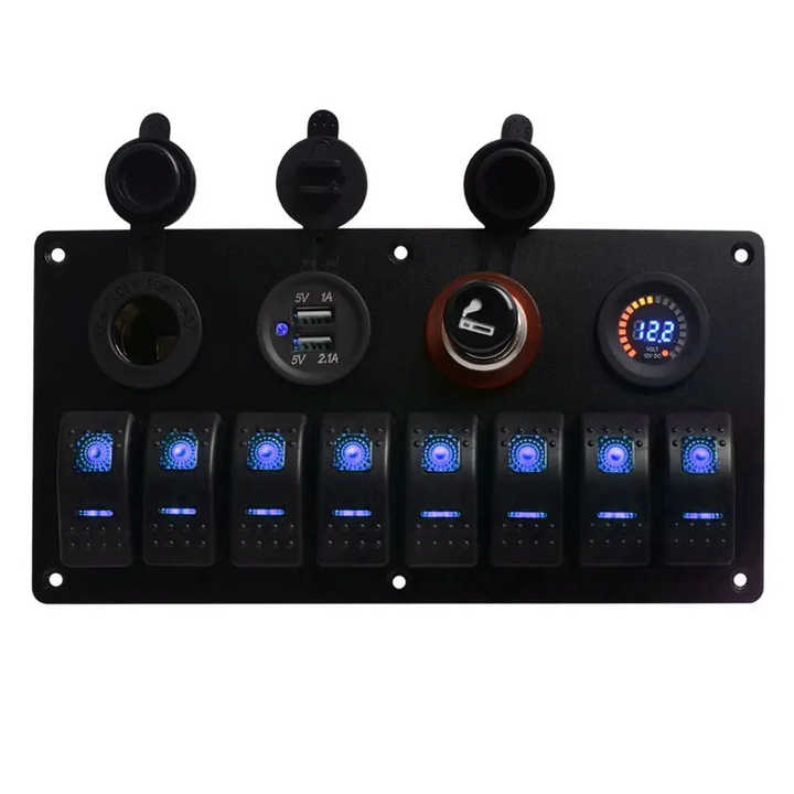 8 Gang Rocker Switch Panel with Circuit Breakers| Alibaba.com