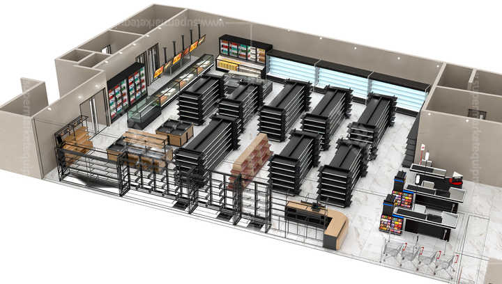 Customized Steel Frame Display Racks for Supermarkets
