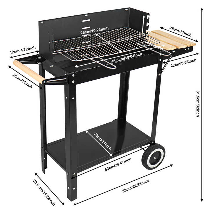 Square Removable Portable Barbecue Charcoal Grill Outdoor BBQ Grills ...