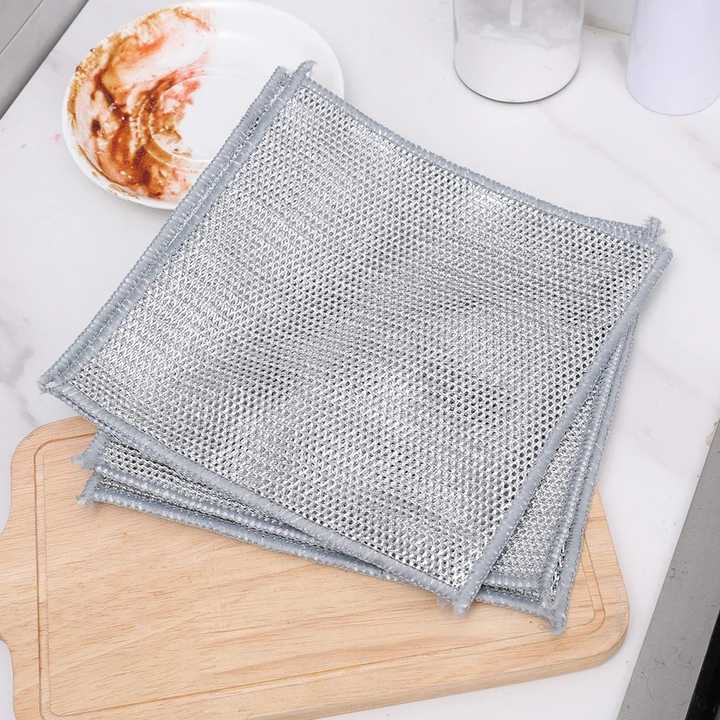 20cm Steel Wire Cleaning Cloth Double -layer Non -stick Oil Iron ...