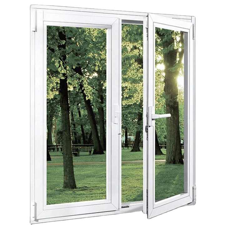 Plastic PVC Profile Store Front French Glass Door Design