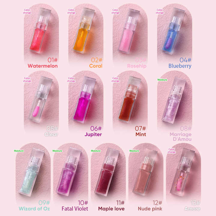 3 in 1 Heart Set Lip Oil Kit Vitamin E Coconut Oil Private Label Makeup ...