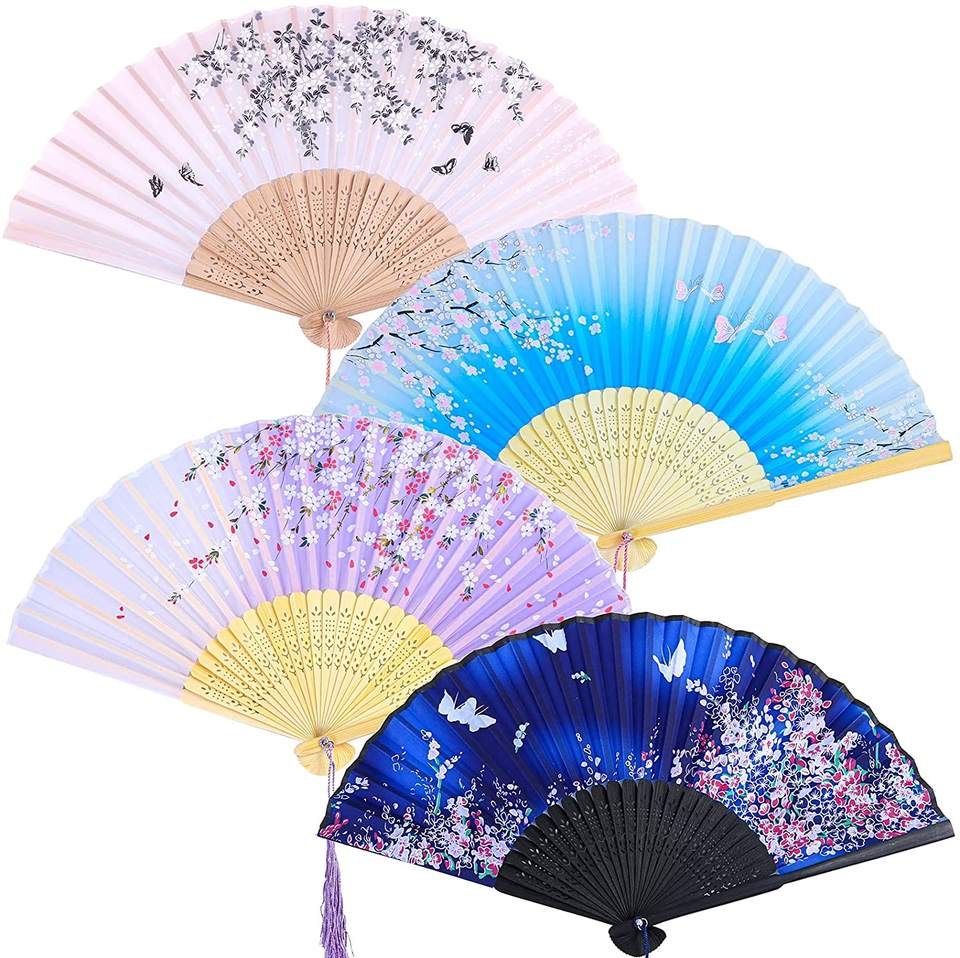 Custom Logo Printed Bamboo Handheld Folding Fan with Music/Folk Art ...