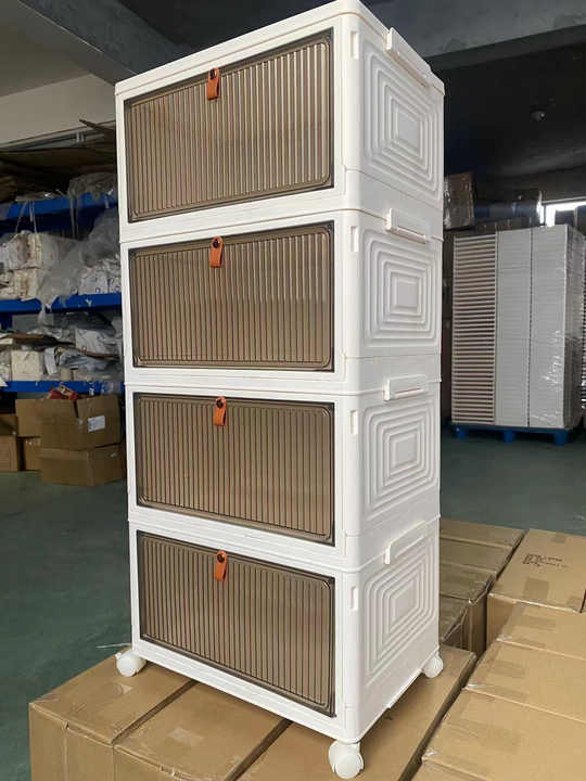 23QT 4-Tier Plastic Storage Bins with PS Injection Foldable Storage ...