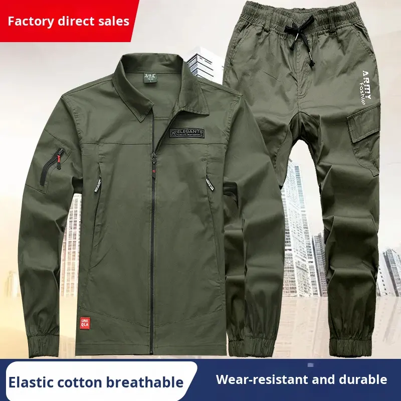Summer Thin Stretch Cotton Formal Breathable Workwear Set Men's ...