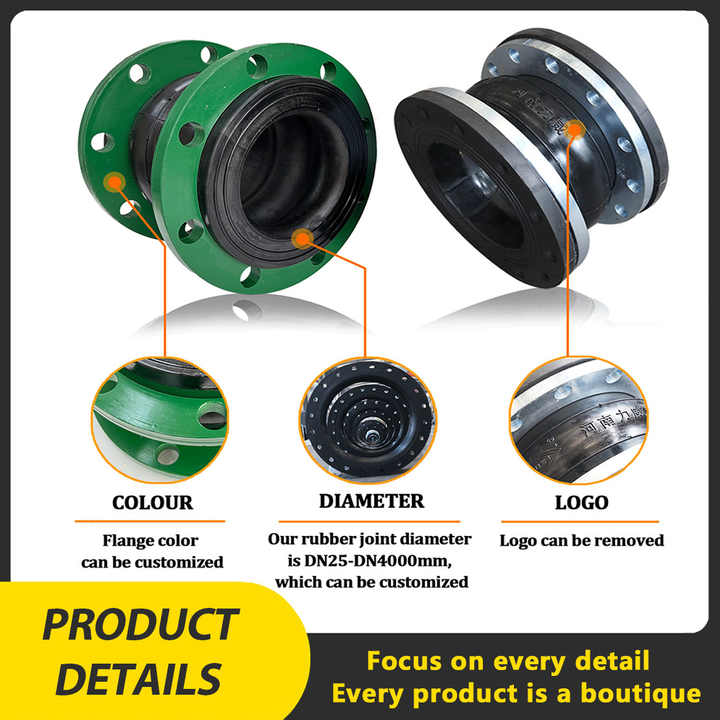 DN80(3 Inch) Flexible Flange Connection Rubber Pipe Expansion Joint 11/ ...