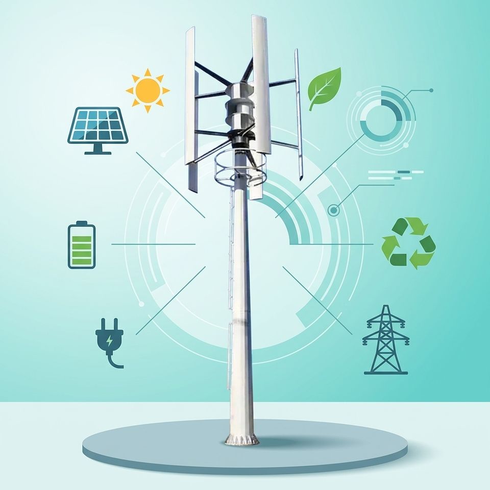 100KW H Type Wind Generator Energy Power Vertical Axis Windmill Wind ...