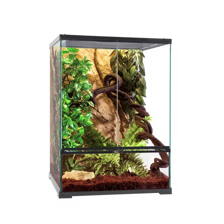 Glass Terrarium Double Door Rainforest Cage for Reptiles