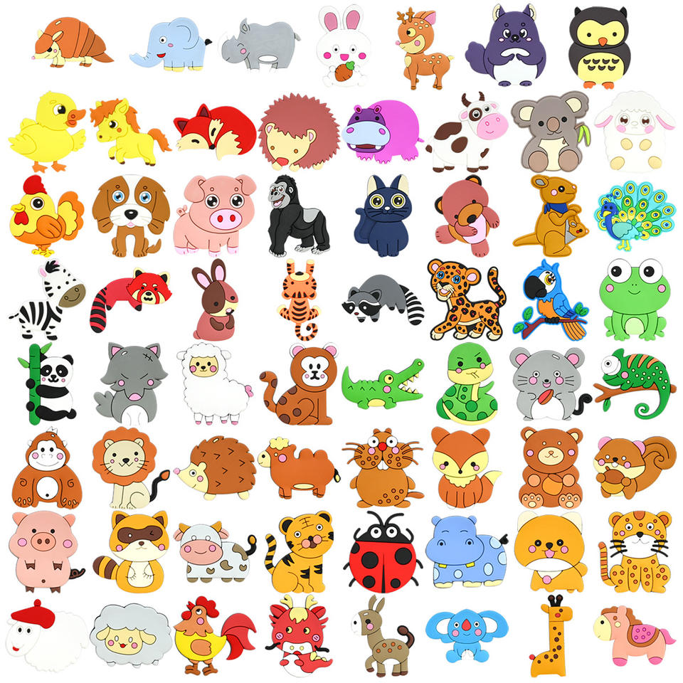 Custom Logo Pens with Cute Cartoon Animal Soft Rubber Sticker for Pen ...