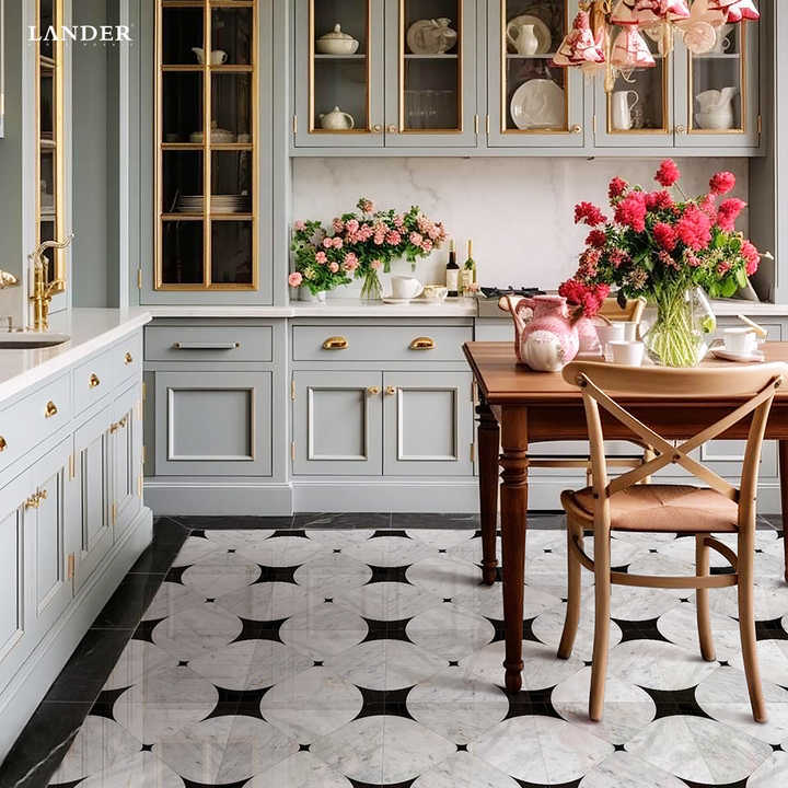 LANDER STONE Waterjet Marble Mosaic Tiles for Modern Decor