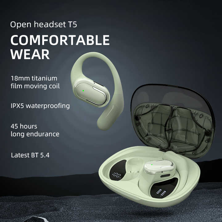 T5 Open-ear Wireless Headphones with Comfortable Breathable Sports ...