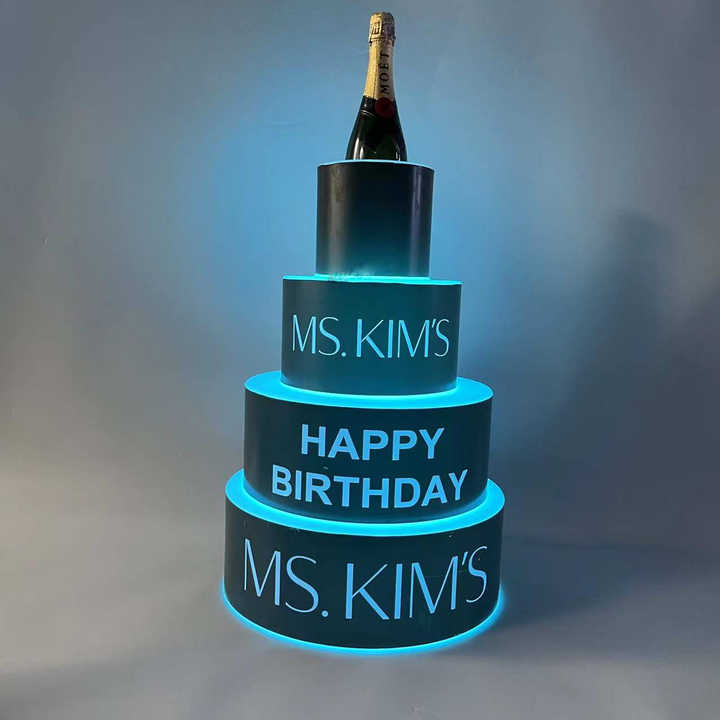 Nightclub Led Birthday Cake Four Tiers Light up Happy Birthday Display ...