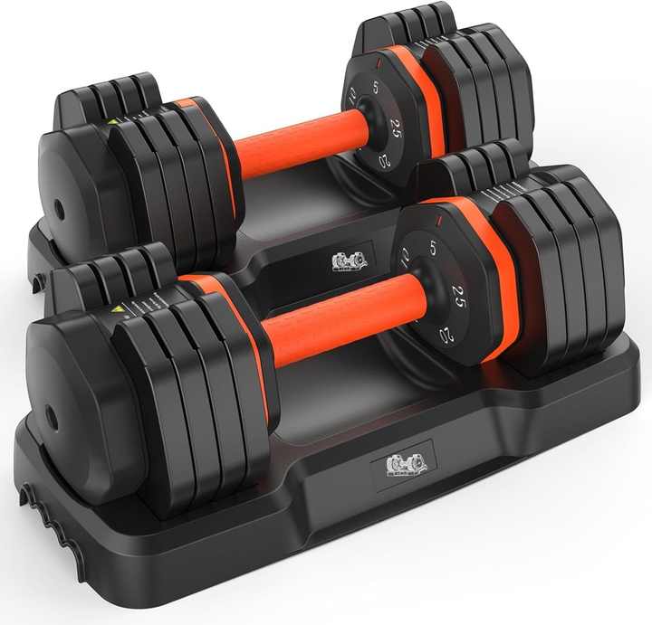 John 55 lb Adjustable Dumbbell Set Home Gym Weight Dumbbell Set 50 lb ...