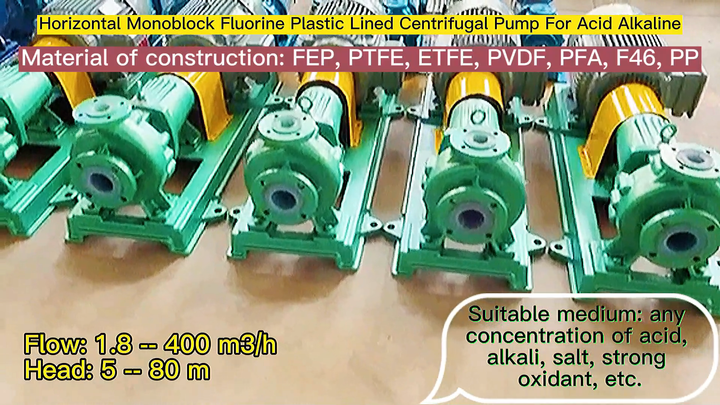 JIS 10K Flange Closed Impeller Chemical Resistant Pump