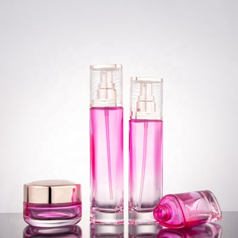 Wholesale Luxury Pink Gradient Skincare Packaging Set 40ml 100ml 120ml ...