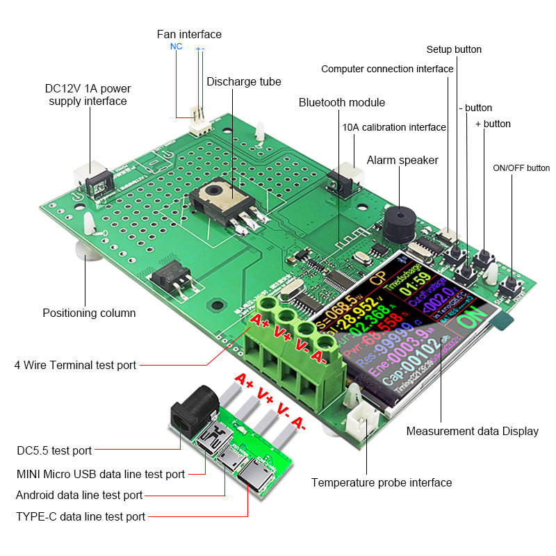 DL24-PCB ATORCH 1000W DC Electronic Load Tester for 18650 Lithium ...