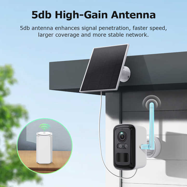 500 Meters Plug and Play Extender Home Hub + 2Ch Wifi Solar Camera Wifi ...
