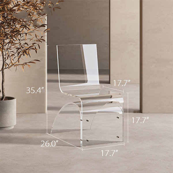 Custom Clear Acrylic Chair Modern Minimalist Seamless Acrylic Bending ...
