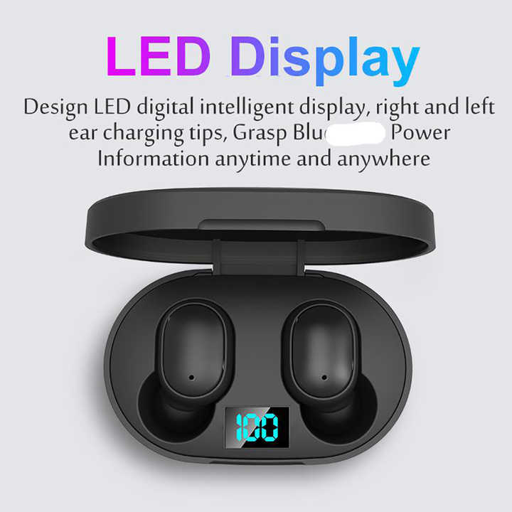TWS E6S Bluetooth True Wireless Stereo Earphone Headphone Earbuds LED ...