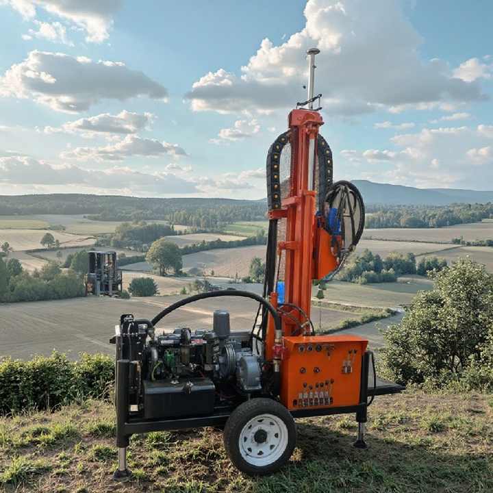 New 260m Deep Water Well Drilling Machine Four Cylinder Diesel Engine ...