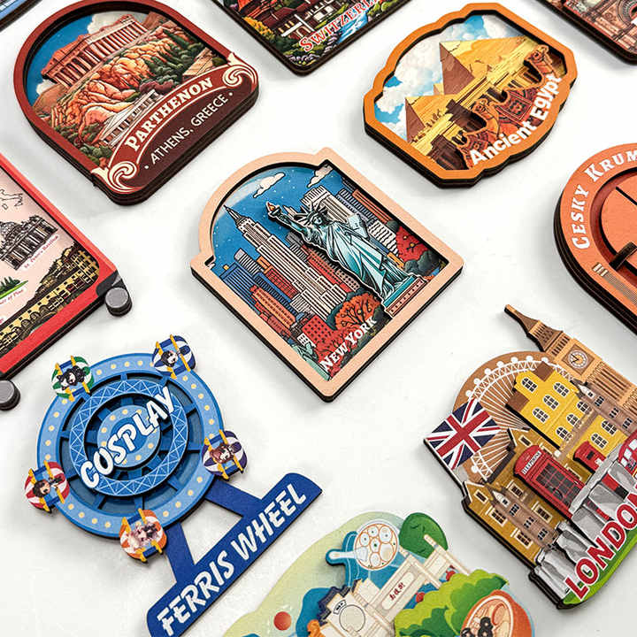 Wooden Home Dekors Magnetic 3d Refrigerator Magnet for Wholesale Custom ...