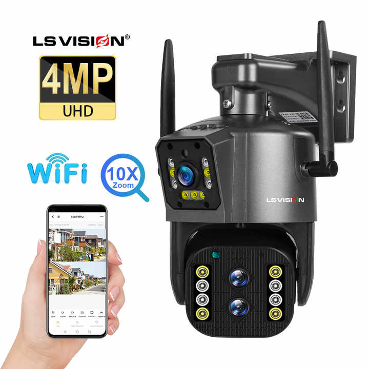 LS VISION CCTV Security IP Camera - Dual Lens Network Camera